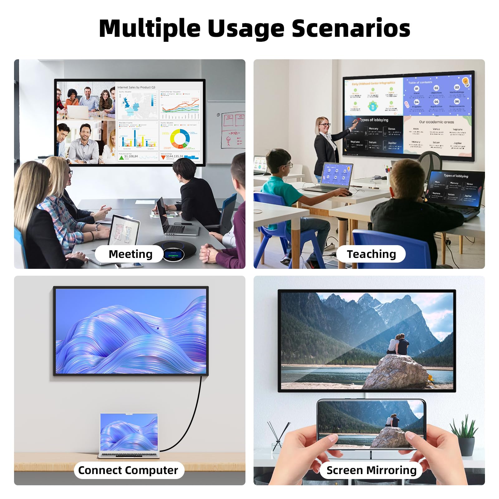 YIXZSWD 32 Inch Touch Screen Digital Signage, Smart Digital Calendar Digital Signage Display for Advertising,Plug&Play,Intelligent Split Screen,Built-in Speakers,Support HD-MI Input,Android System