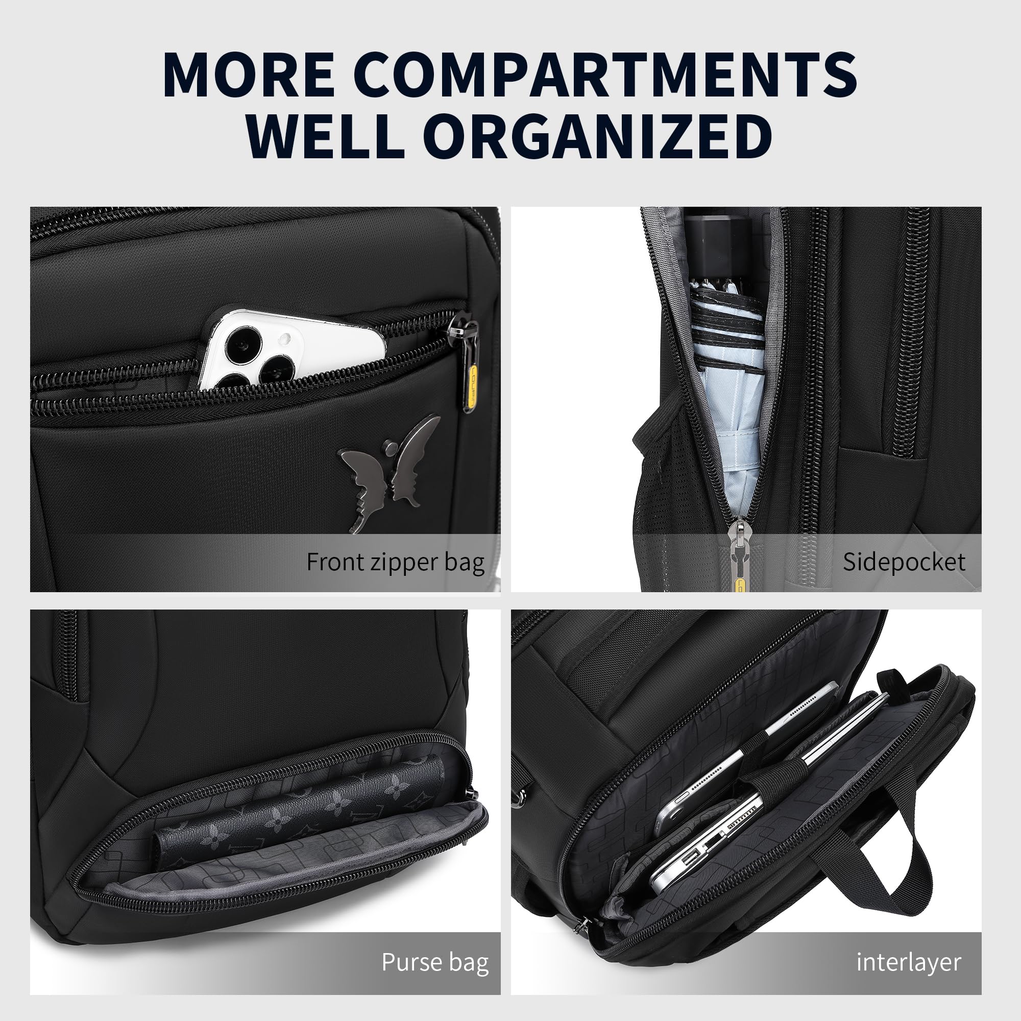MaxTh Travel Laptop Backpack Bag Computer Bag for Men & Women Fits 15.6 Inch Notebook (15.6inch + shoulder, 1-black)