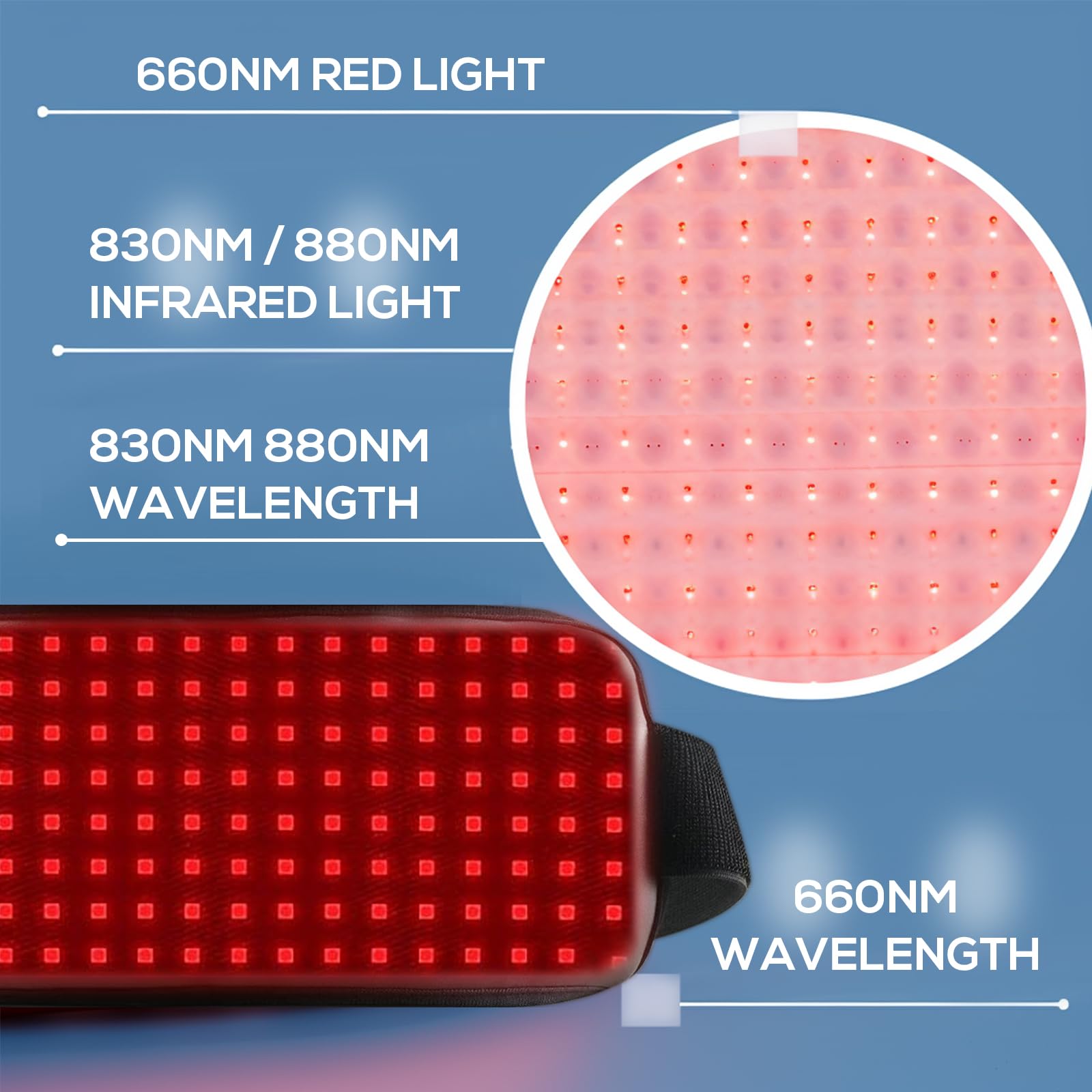 Vicmama Red Light Therapy Belt for Pets,Portable Wearable Red Light Therapy Device for Dogs Pain Relief Tissue Repair Muscle & Joint Pain