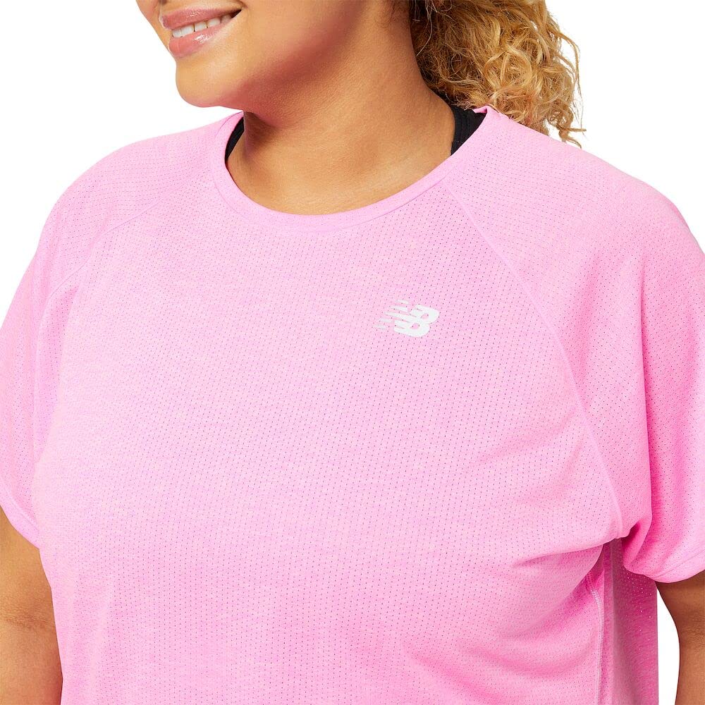 New Balance Women's Impact Run Short Sleeve, Vibrant Heather, Medium