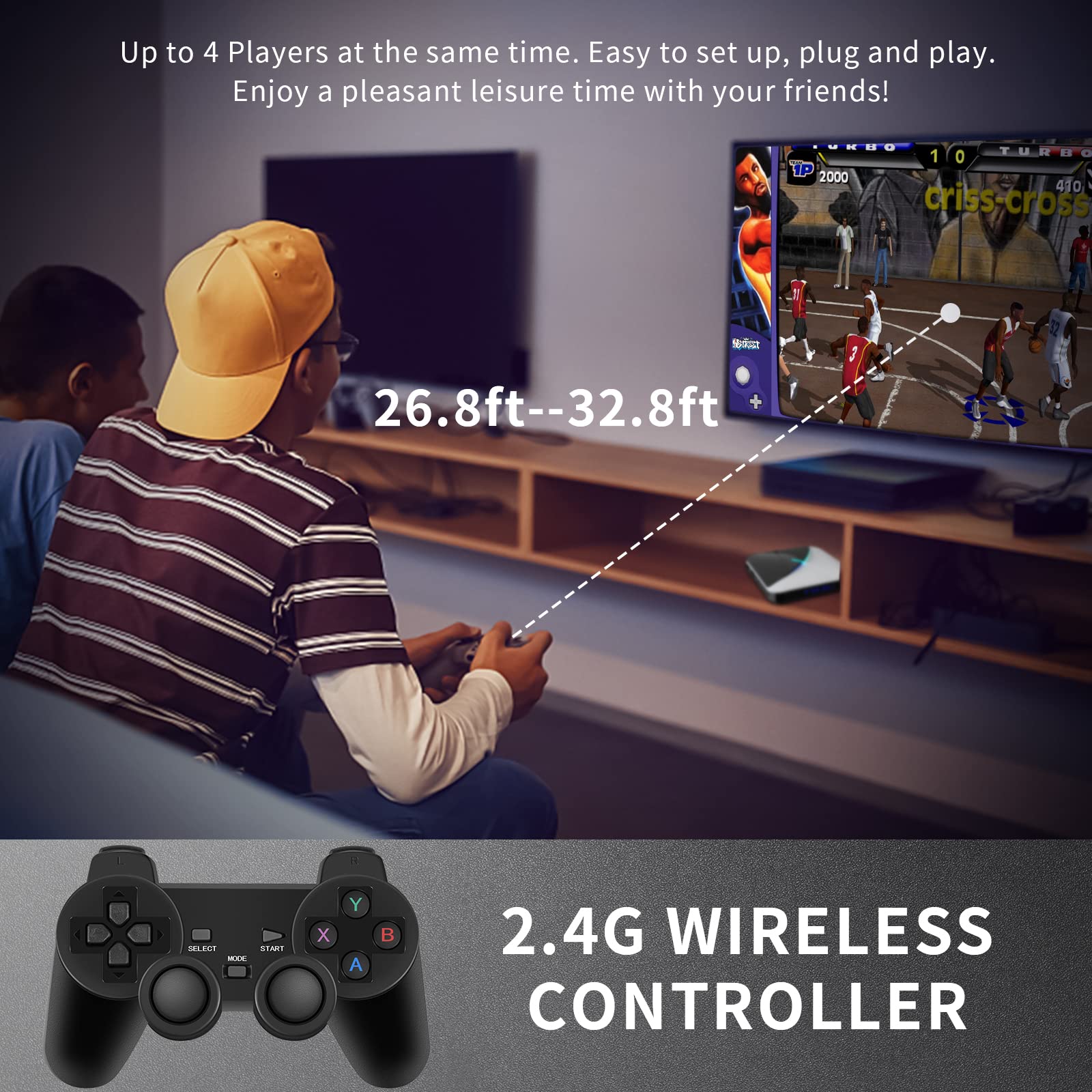 Retro Game Console X3 with built in 45,971 Classic Games, Video Game Console Preload 76 Emulators, Emulator Console with EmuELEC 4.5 Game System Plug and Play Video Games for TV, S905X3 Chip