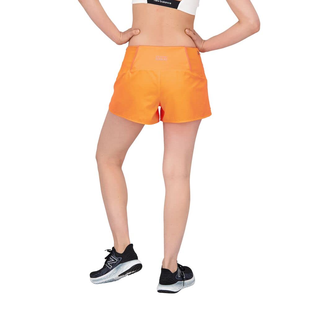 New Balance Women's Impact Run 3 Inch Short, Vibrant Orange, Small