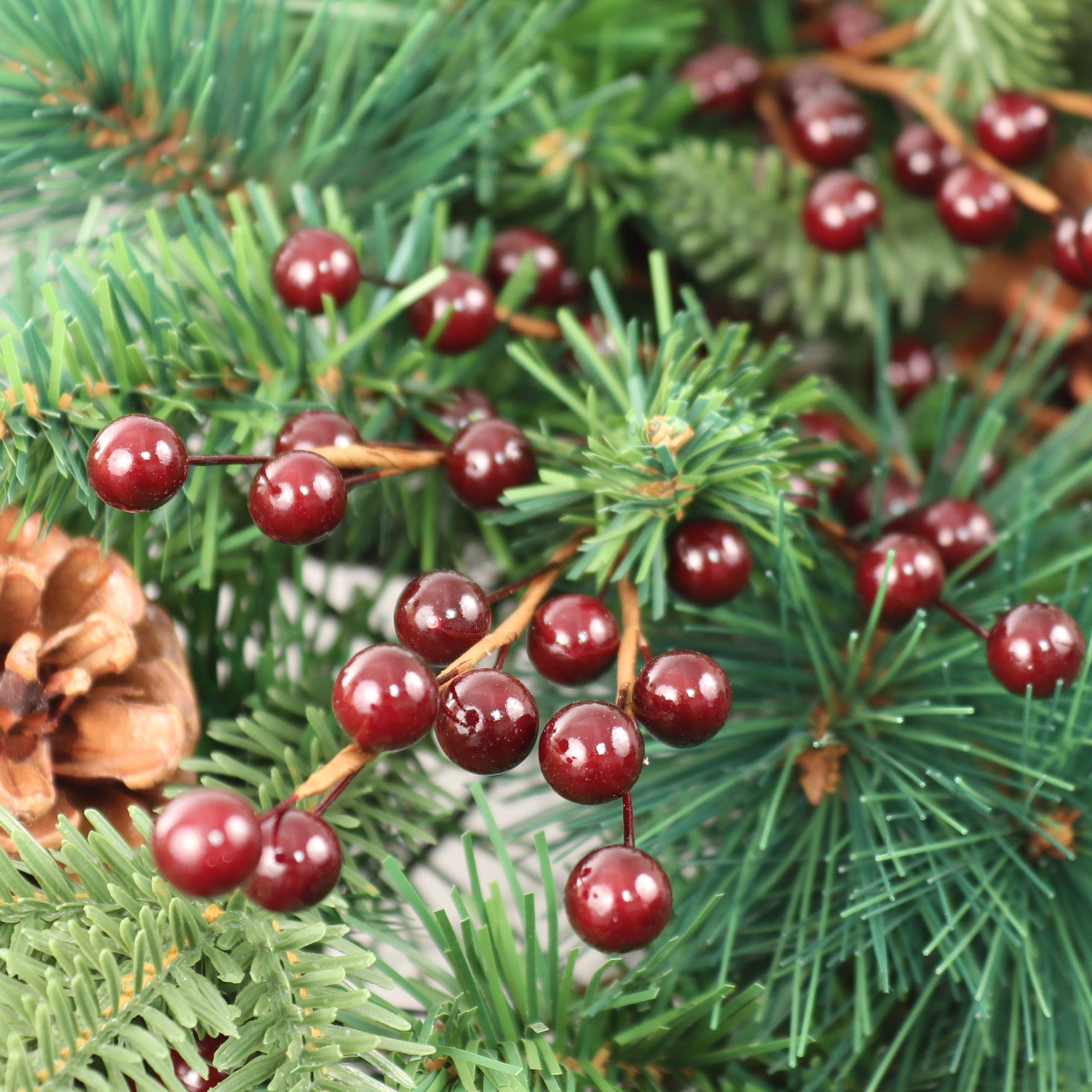 Larksilk 324 Artificial Burgundy Berry Stem Picks Decorative Wire Branch Sprays for Christmas Tree, Holiday Décor, Silk Flower Arrangements, Home DIY Crafts 35 Berries per Stem Design