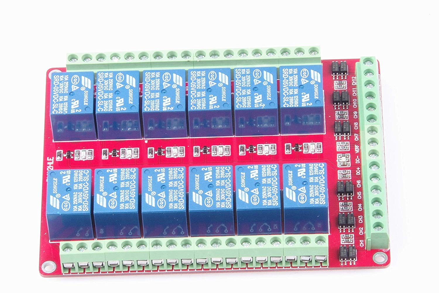 LIVISN DC 5V 12 Channel 10A Relay Module Bidirectional Optocoupler Isolation High Low Level Trigger for Arduino, PLC Equipment, Industrial Systems, Furniture Intelligent Control, Development Test