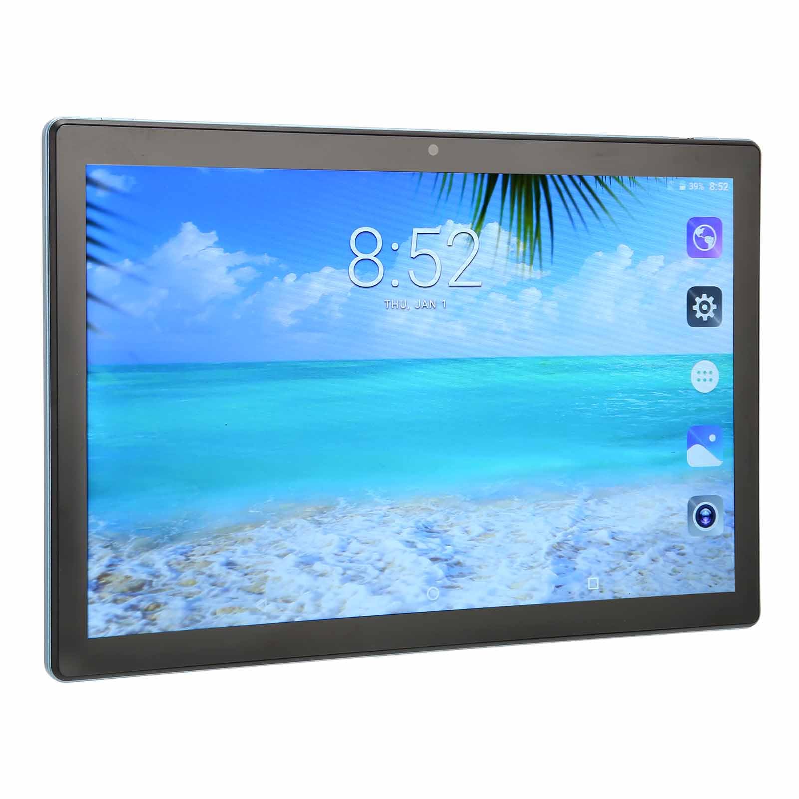 MAVIS LAVEN 10.1 Inch Portable Tablet, 6GB RAM 128GB ROM HD Tablet 4G Network Support Fast Charging Dual Speakers US Plug 100‑240V 8 Core CPU for Home (Blue)