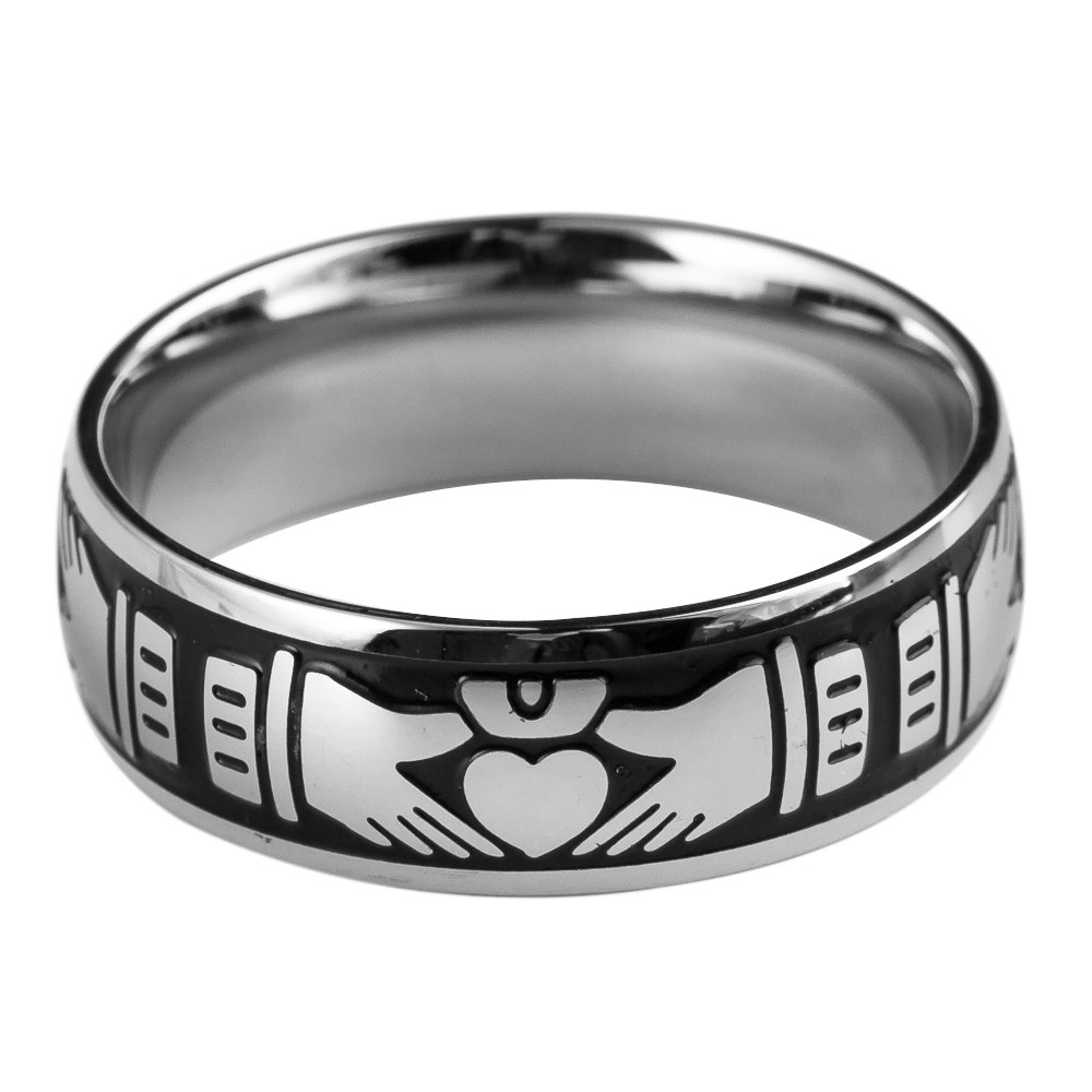 Jude Jewelers 8mm Stainless Steel Claddagh Band Ring (13)