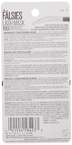 Maybelline New York The Overnight Eyelash Conditioner with Shea Butter and Argan Oil, Falsies Lash Mask, 0.33 Fl Oz