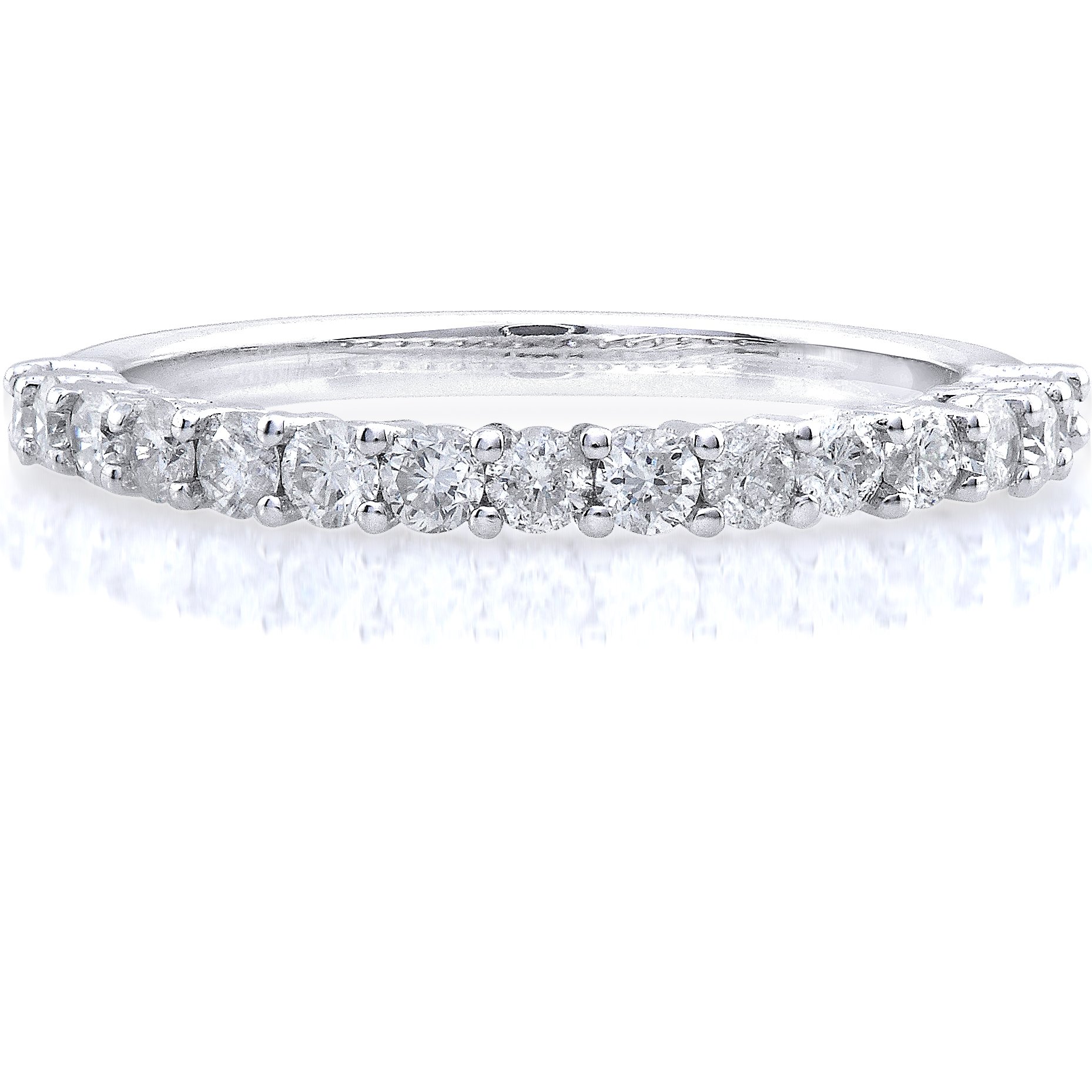 Kobelli Straight Diamond Band 1/2 carat (ctw) in 14kt Gold, White Gold, Size 5.5
