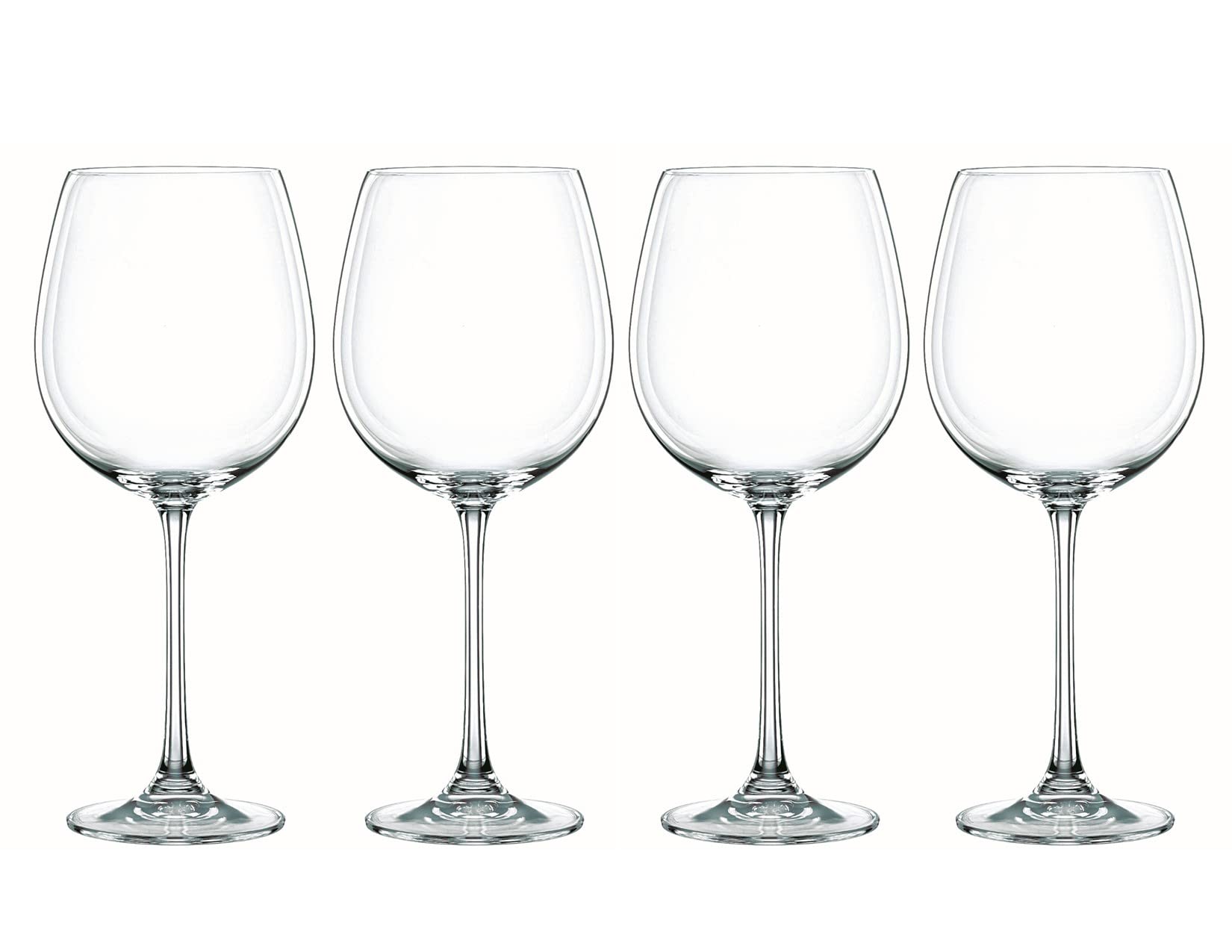 Nachtmann Vivendi Collection, Red Wine Glasses, Set of 4, Made of Crystal Glass, Clear, Long Stem, Ideal for Cabernet, Burgundy, Pinot Noir, Bordeaux, Dishwasher Safe