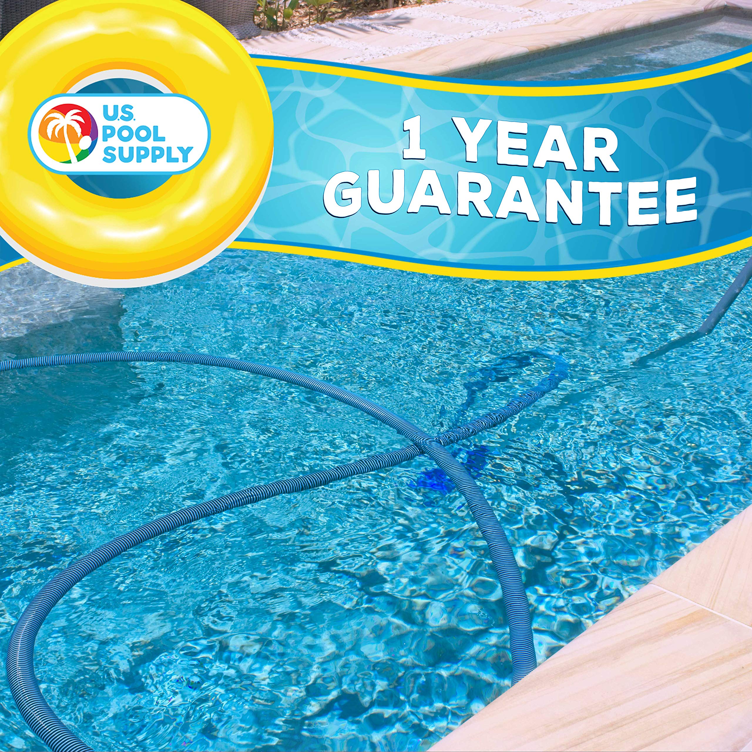 U.S. Pool Supply Flexible 12" Weighted Pool Vacuum Head with EZ Clip Handle - Connects to Standard 1-1/2" & 1-1/4" Vacuum Hose & 1-1/4" Poles