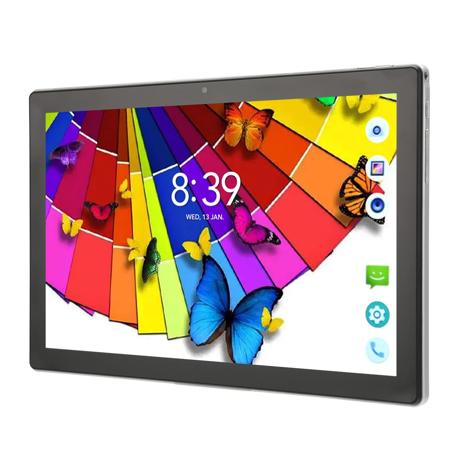 MAVIS LAVEN Gaming Tablet, 8GB RAM 128GB ROM 10in FHD IPS 8800mAh Octa Core HD Tablet 3 Card Slots with Keyboard Mouse for Family (Silver)