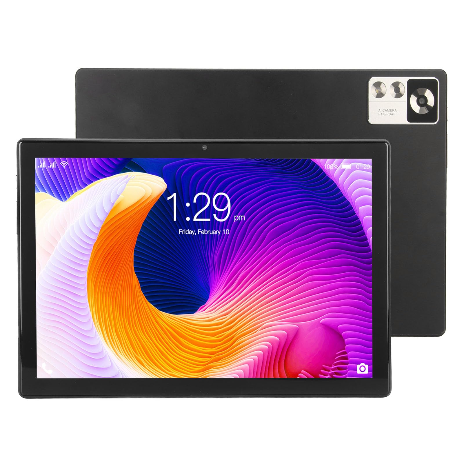 Luqeeg Gaming Tablet, Dual Camera Aluminium Alloy Tablet PC for Working (US Plug)
