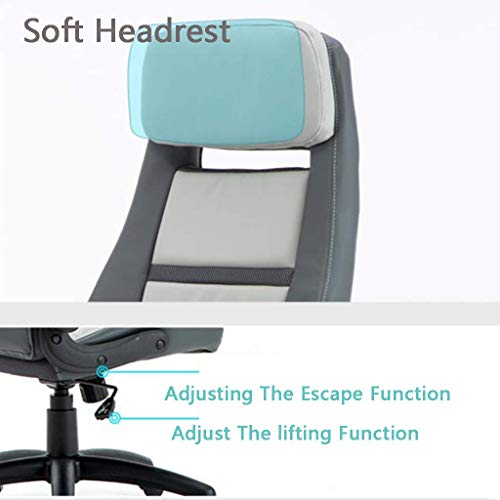 LWW Chairs,Swivel Leather Computer Desk Chairs, with Armrest and Nylon Feet,Chair 90°-105° Tilt Angle for Home Office