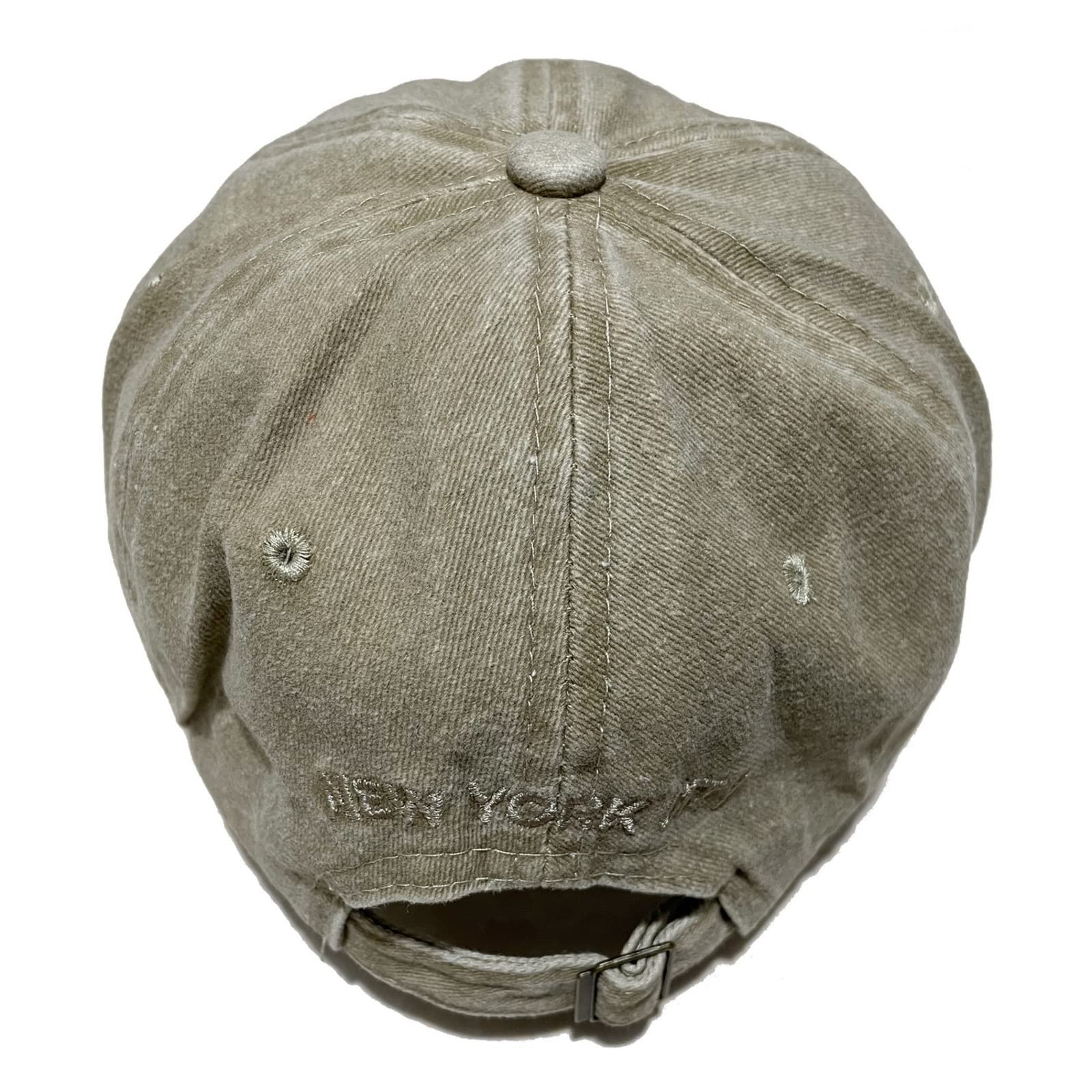 New York Cotton Baseball Cap, Classic Vintage Washed Dad Hat Adjustable Snapback Summer Hats for Men Women Teens Kids Khaki