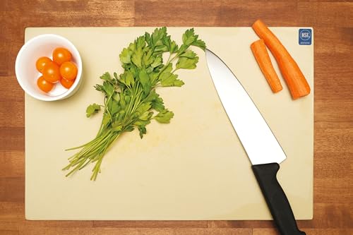 NoTrax 6" x 8" x 0.5" Sani-Tuff T45 Natural Rubber Cutting Board, Non-Skid Professional-Grade, Made in USA, T45S2006BF