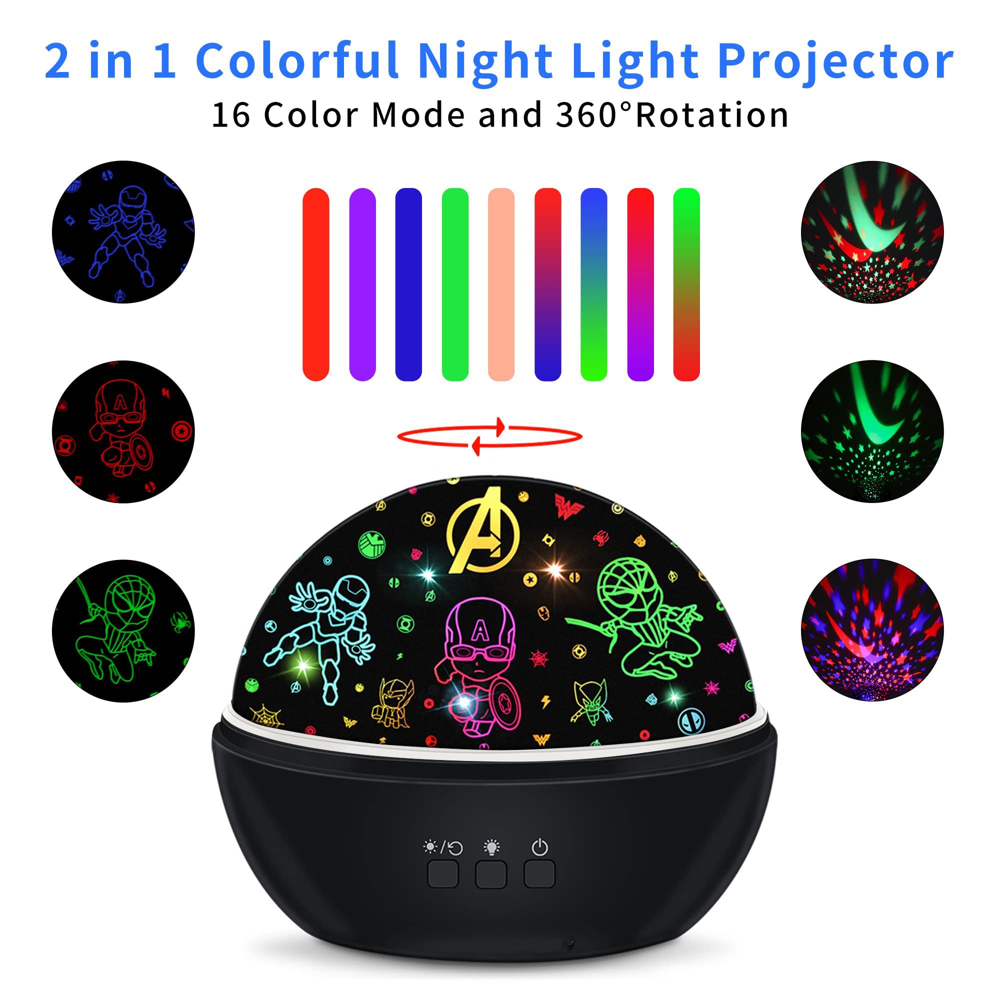 Star Projector Night Light for Kids Baby Night Light Projector with Timer Lamp for Sleeping Soother Nursery Bedroom Decor, Gift Toys for 2-10 Year Old Girls Boys - Black