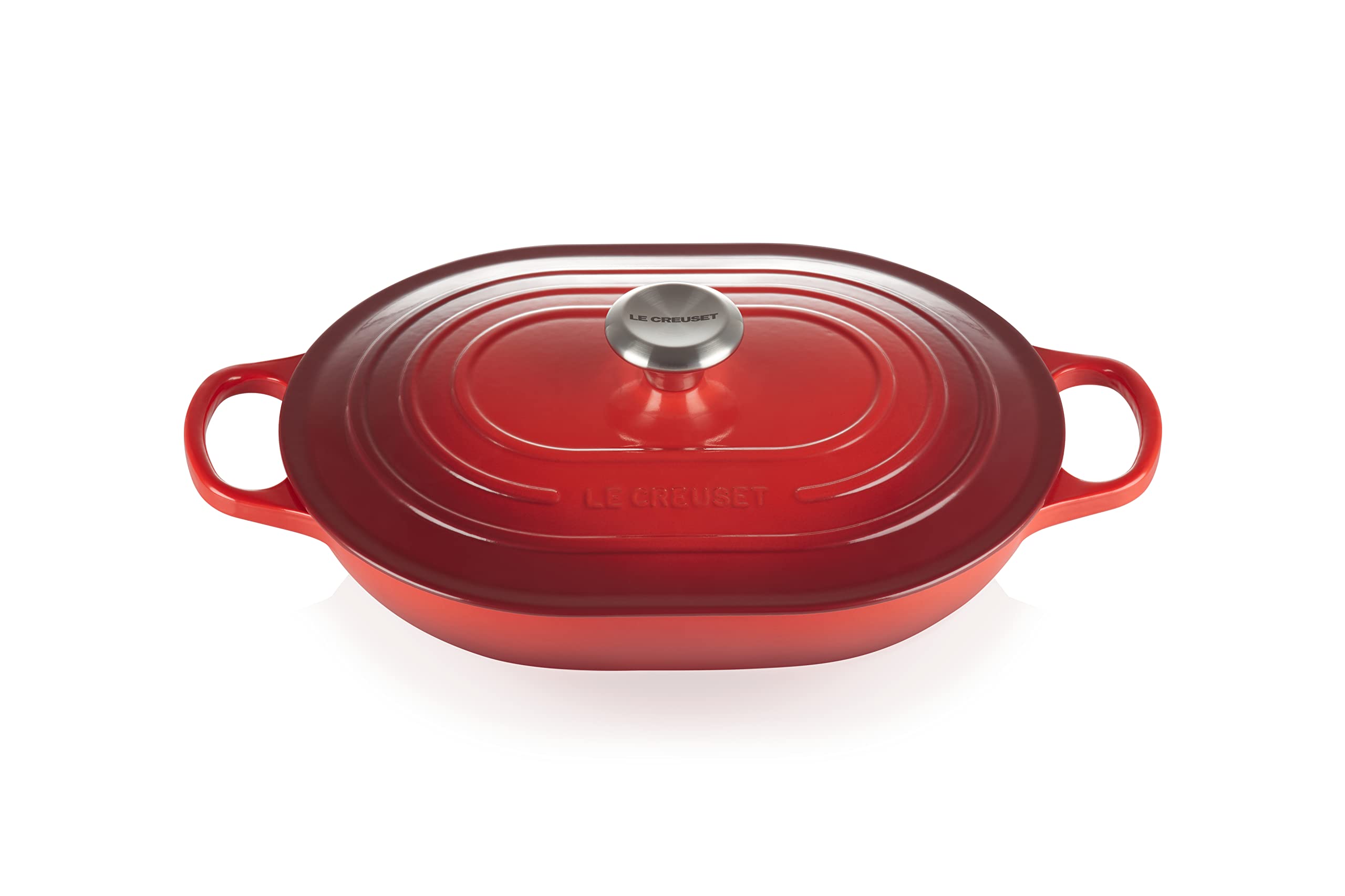 Le Creuset Enameled Cast Iron Signature Oval Casserole, 3.75 qt., Cerise