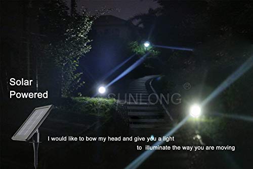 Solar Powered Spot Lights Outdoor Waterproof 2 in 1 Bright Solar SpotLights Power Adjustable for Flag Yard Flagpole Landscape Dusk to Dawn White