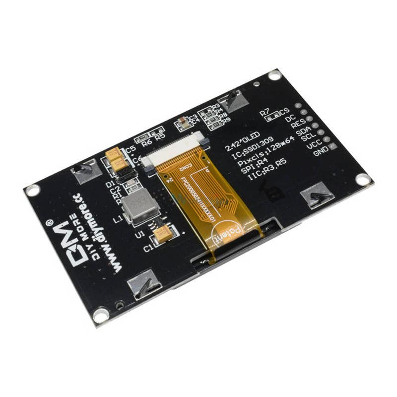 White 2.42" 2.42 inch LCD Screen 128x64 OLED Display Module IIC I2C SPI Serial 12864 OLED Display for C51 STM32 SPD0301