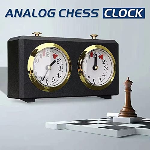 Qlisytpps Analog Chess Clock Timer Mechanical Chess Timer Professional Competition I-GO Count Up Count Down Timer, Analog for Chess Board Games International Chess & I-GO No Battery Needed