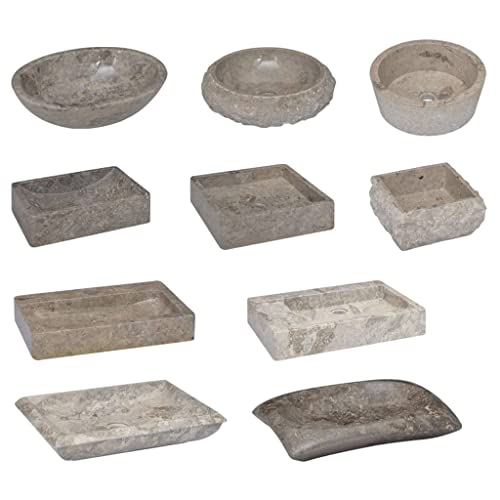 Wall-mounted Sink Gray 15"x9.4"x2.6" Marble,Marble WallMounted Sink: Modern Elegance for Your Bathroom or Washroom Bath Fixtures,Bathroom Sinks