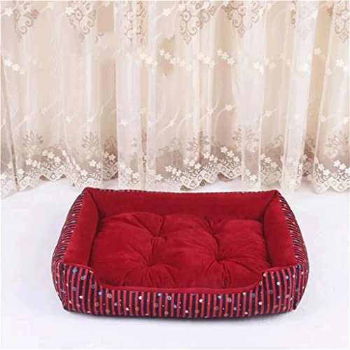 WXBDD Nest Dog Baskets Mat Winter Waterproof Kennel Soft Large Pet Dog Bed Cat Kennel Warm Cozy Dog House Soft Fleece (Color : D, Size : 70X51X13CM)