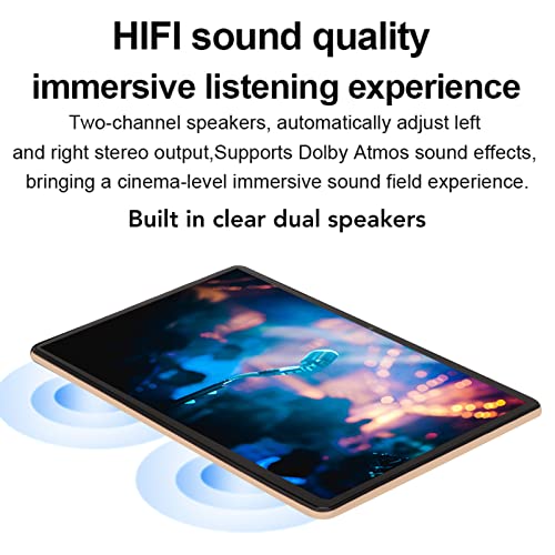 Reading Tablet, US Plug 100β240V Octa Core CPU 5G WiFi 6GB RAM 128GB ROM 10.1 Inch IPS 4G LTE Tablet for Gaming (US Plug)