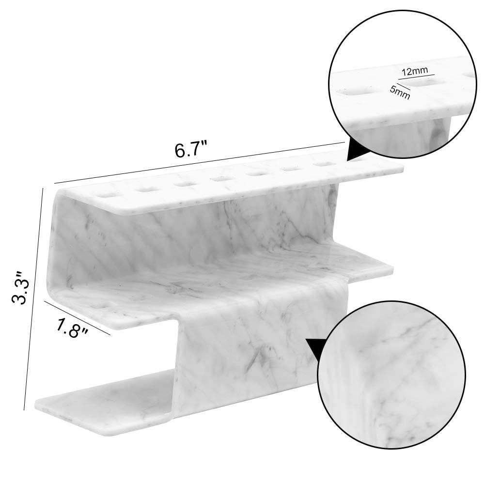Lash Extension Supplies Tweezer Holder Stand GEMERRY Eyelash Extension Supplies Accessories Tools Acrylic Display Storage 8 Pcs Tweezers Shelf Holder (Marbling)
