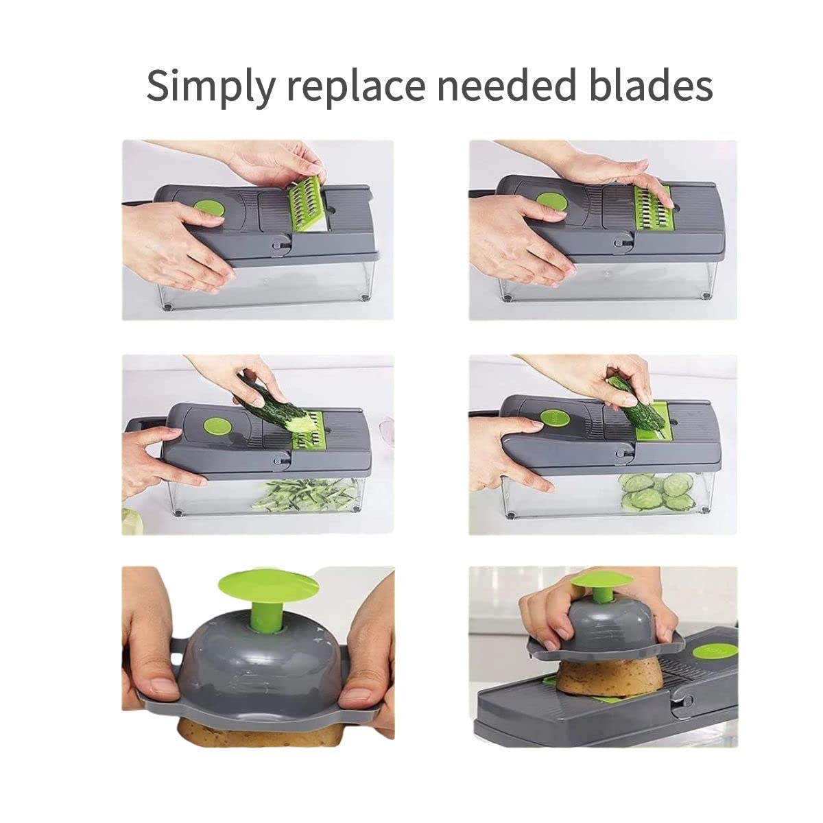 Lacvik Vegetable Chopper with Container, 14 in 1 Kitchen Gadgets Multifunctional Food Chopper, Onion Chopper,Veggie Chopper,Vegetable Slicer for Salad Potatoes Carrots Garlic