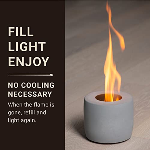 Radiate - Indoor Campfire - 90 Minutes of Burn Time - 5 x 4β Reusable Smooth Fire Pit for Rainy Days - Tabletop Decor - Clean Burning (Gray)