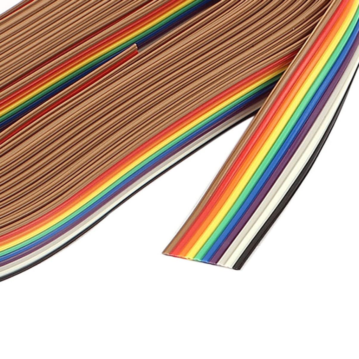 VILLCASE 6 Rolls 10 Y Cable Ribbon Cable Connectors 10 Pin Ribbon Cable TRS Cables Rainbow Ribbon Cable Ribbon Jumper IDC Ribbon Cable Flexible Ribbon Cable Computer Rehearsal Line