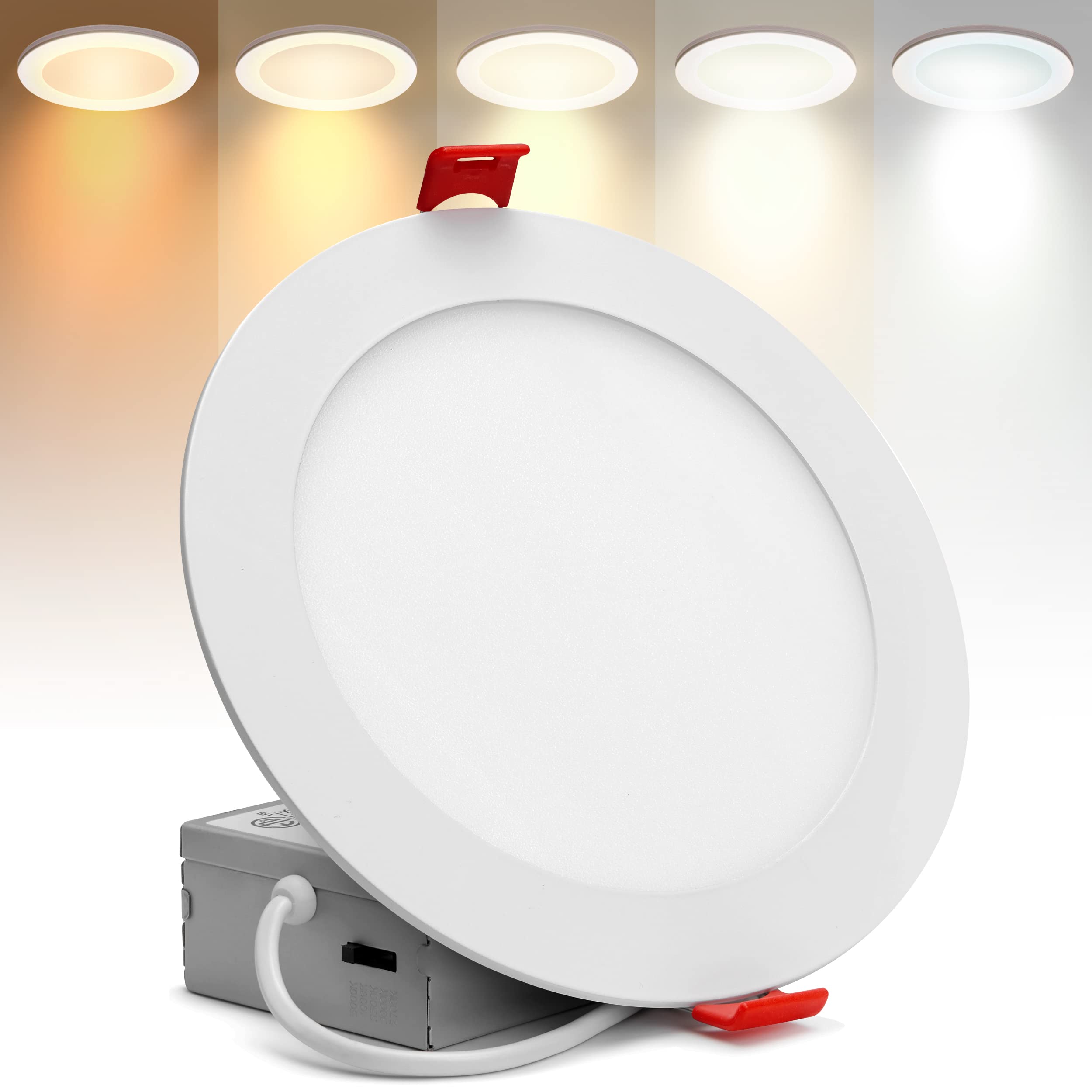 Sehnlich LED Recessed Lighting 6 inch (24 Pack) - LED Ceiling Lights Ultra Thin Dimmable Canless - 2700K/3000K/3500K/4000K/5000K Color Selectable Downlight - 1050LM High Brightness - ETL & Energy Star