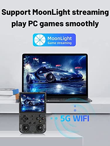 RG353VS Retro Handheld Game Linux System RG3566 3.5 inch IPS Screen,RG353VS with 64G TF Card Pre-Installed 4452 Games Supports 5G WiFi 4.2 Bluetooth Online Fighting,Streaming and HDMI