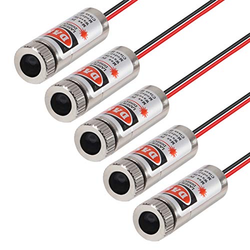 UMLIFE 5pcs 650nm 5mw Laser Head Laser Tube Adjustable Focus 3~5V Red Laser Tube for Sight Positioning Sighting Telescope (Dot)