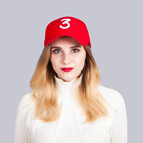 IVYRISE Embroider Chance Baseball Caps Hats Cool Baseball Rapper Number 3 Caps, Rock Hip Hop Classic Casquette with Adjustable Strap, Cotton Sunbonnet Plain Hat (white and black)