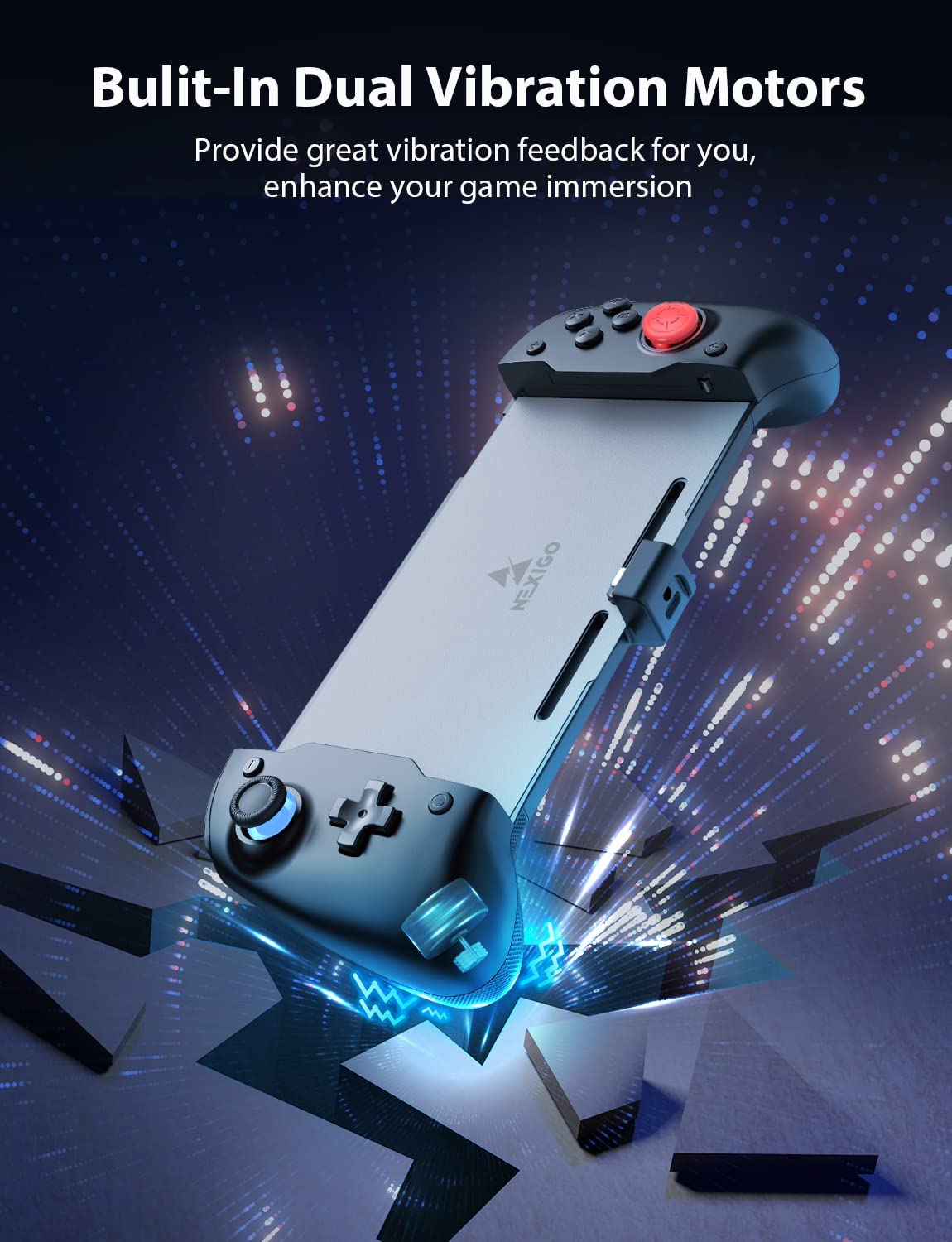 NexiGo Switch Accessories Holiday Bundle, Enhanced Switch/Switch OLED Controller (Black) for Handheld Mode, 6-Axis Gyro, Mapping, Vibration, Game Storage Case with 10 Game Card Holders