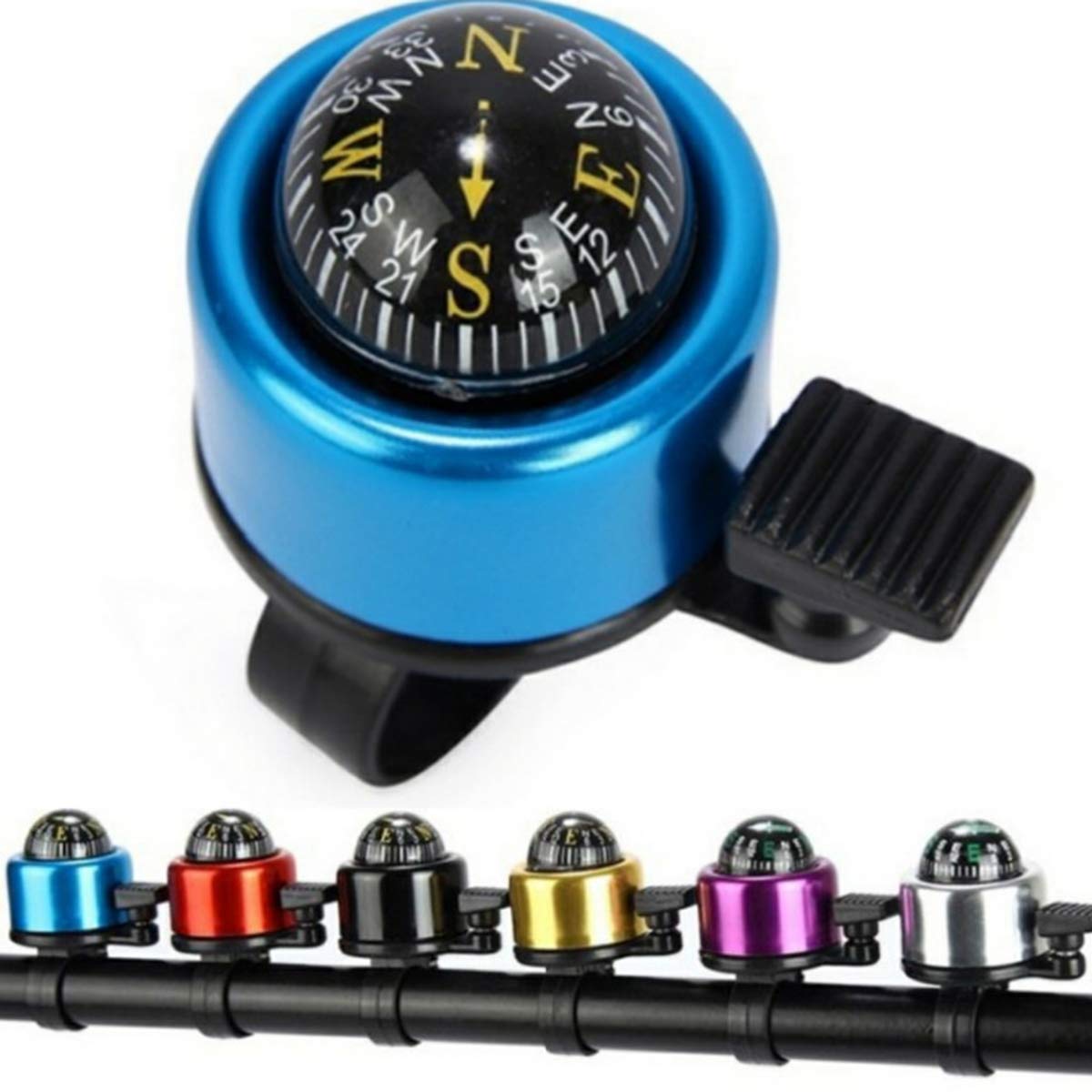 LIOOBO Bicycle Bell Horn with Compass Kids Bike Bell Ringer Bicycle Accessories (Blue)