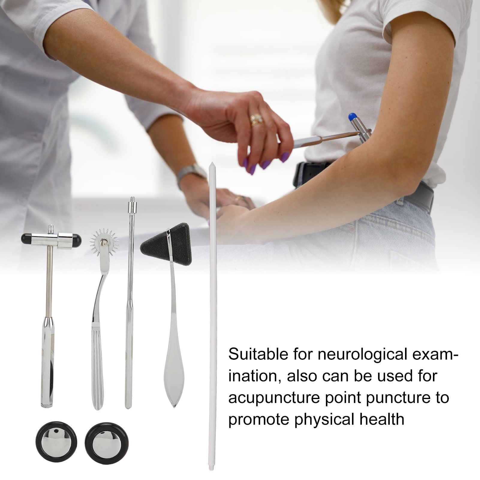 Stethoscope Hammer Kit, Comfortable Grip Non Slip Percussion Hammer Set 5Pcs for Bedroom