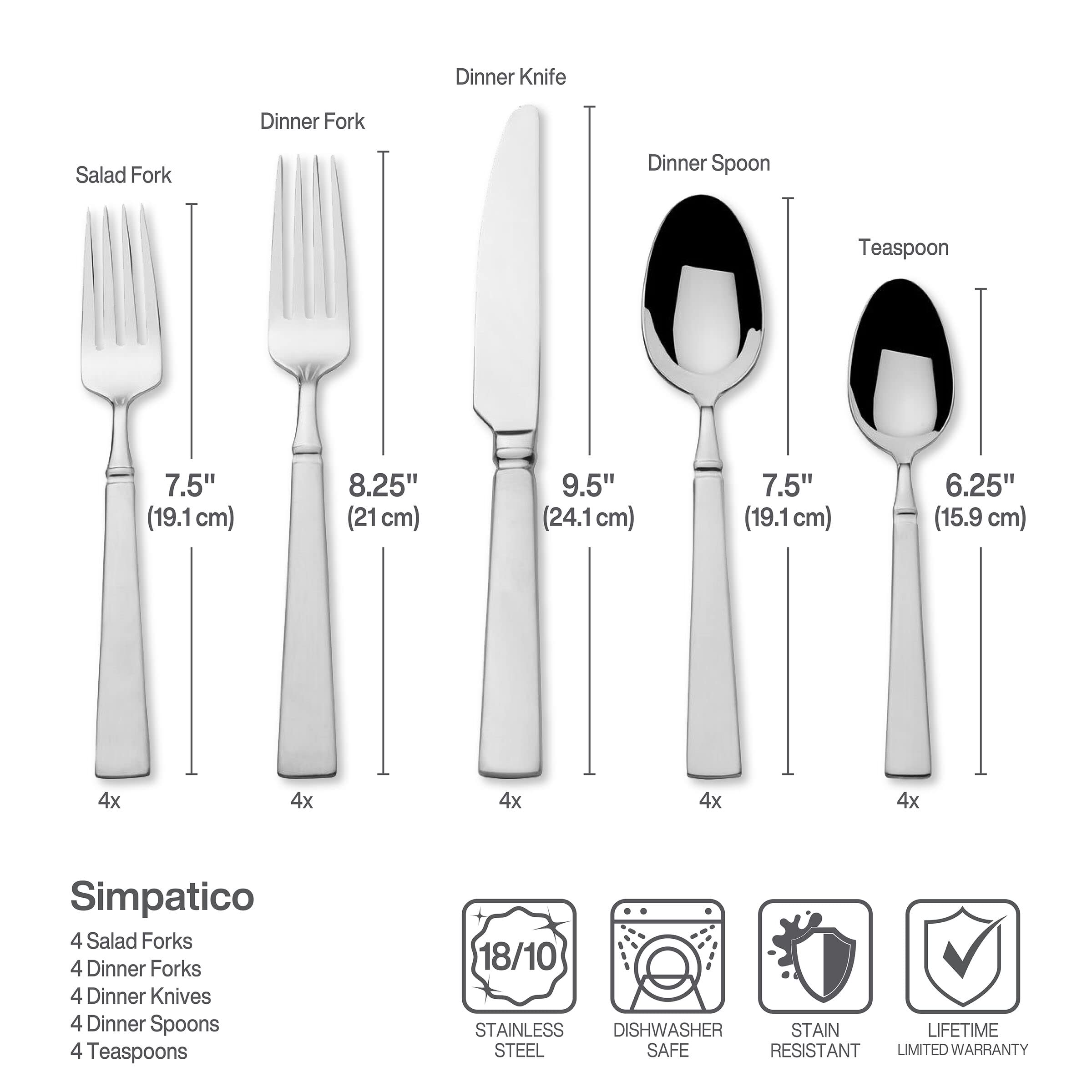 Mikasa Simpatico 18.10 Stainless Steel 20 Piece Cutlery Set, Service For 4