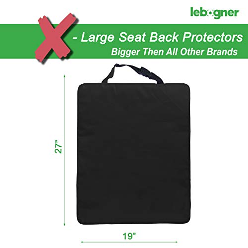 lebogner Car Seat Protector + X-Large Kick Mat Auto Seat Back Protector, Under Car Seat Seat Cover + Waterproof Back Seat Liner Kick Guard Seat Saver Protects Leather and Upholstery Seats