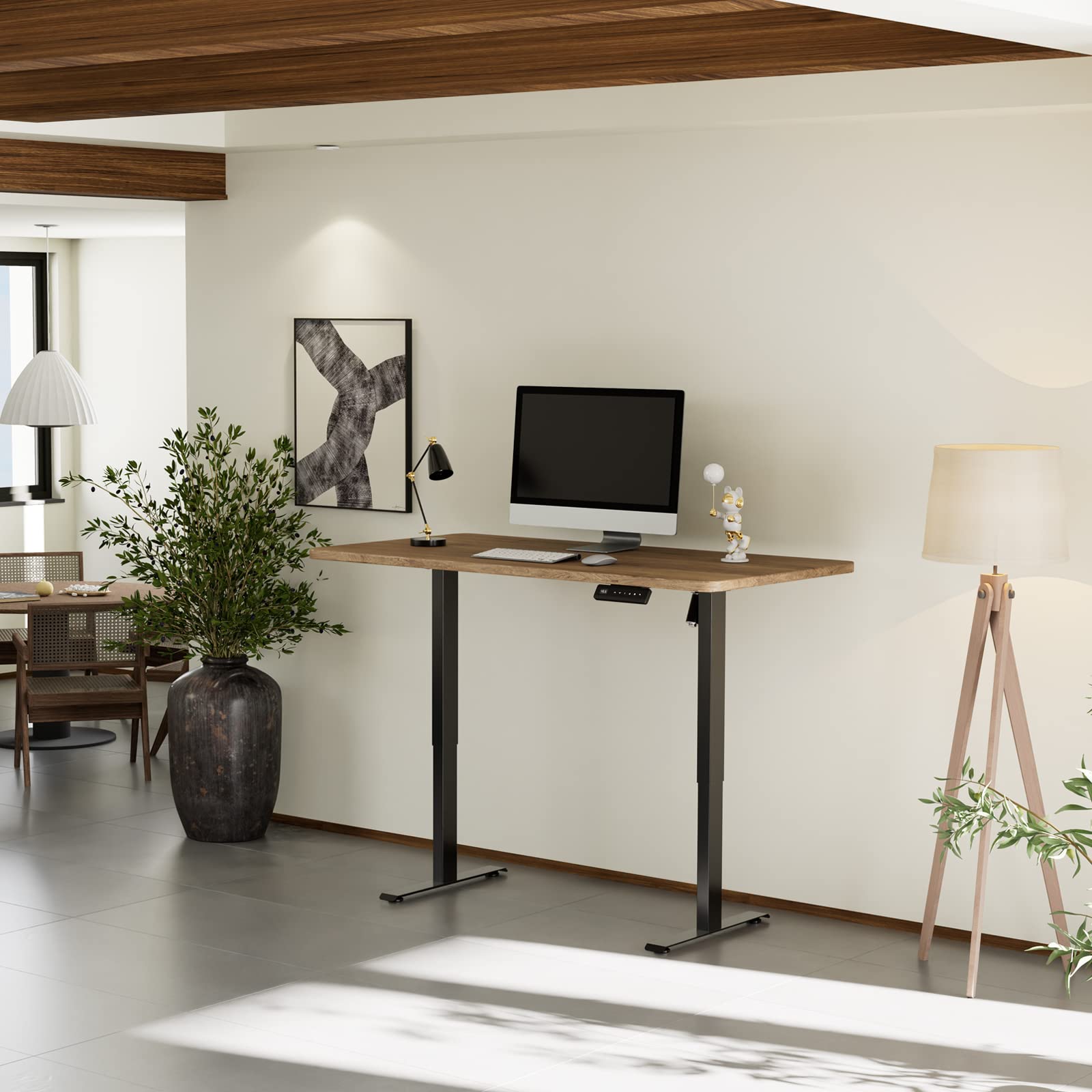 IWEICARE Computer Workstations Electric Standing Desk Frame, Height Adjustable Sit Stand Desk Legs, Stand up Desk Frame with Memory Function, Black Frame Only