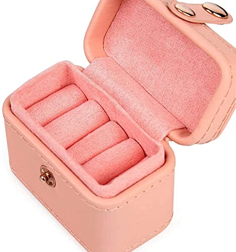 ZZYINH AN207 Portable Fresh Simple Ear Stud Jewlery Box Small Earrings Ring Multi-Function Jewelry Box Small Jewelry (Color : Pink)