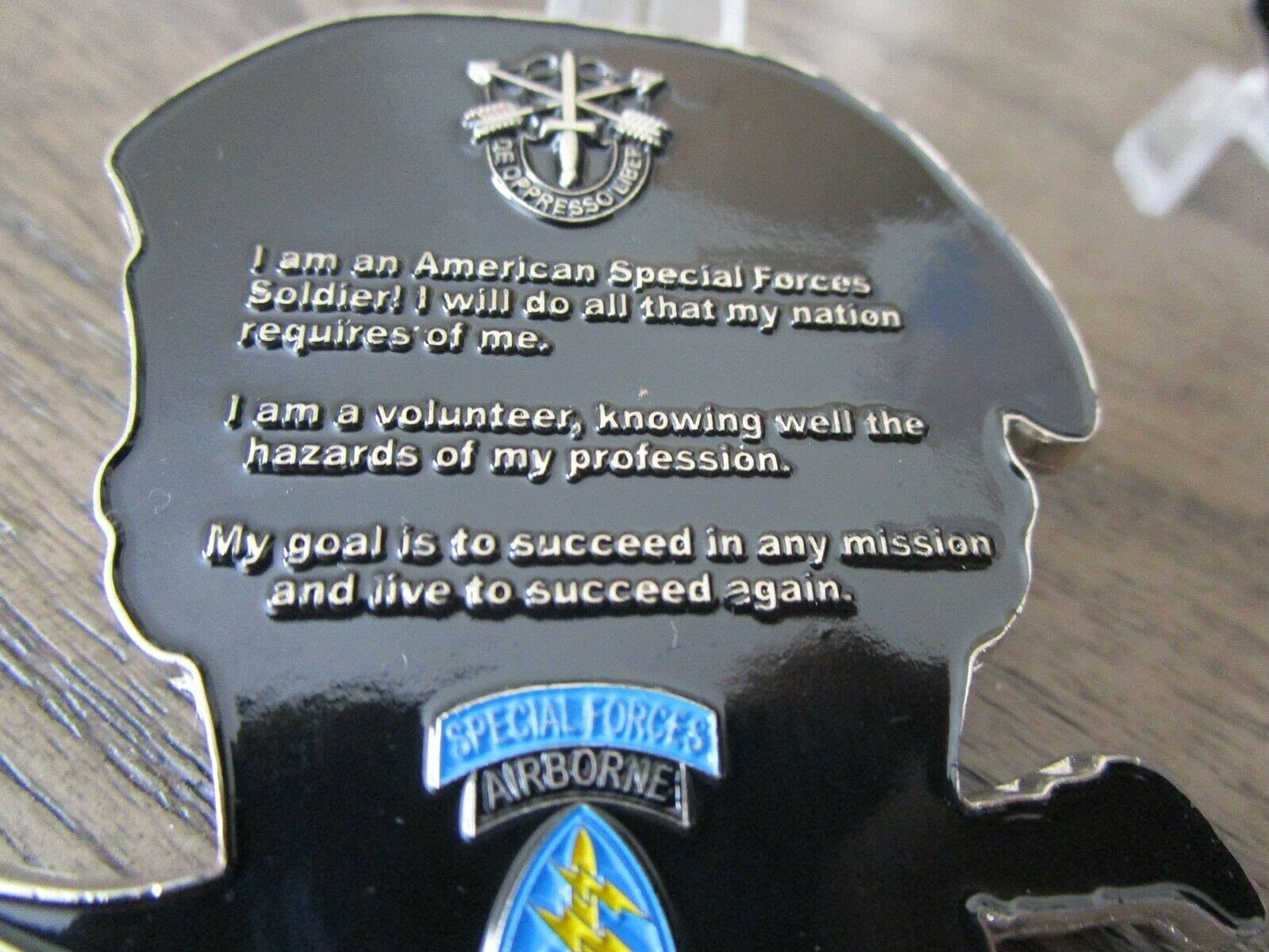 United States Army Special Forces Group Green Berets Creed 3rd SFG (A) Reapers Skull Challenge Coin