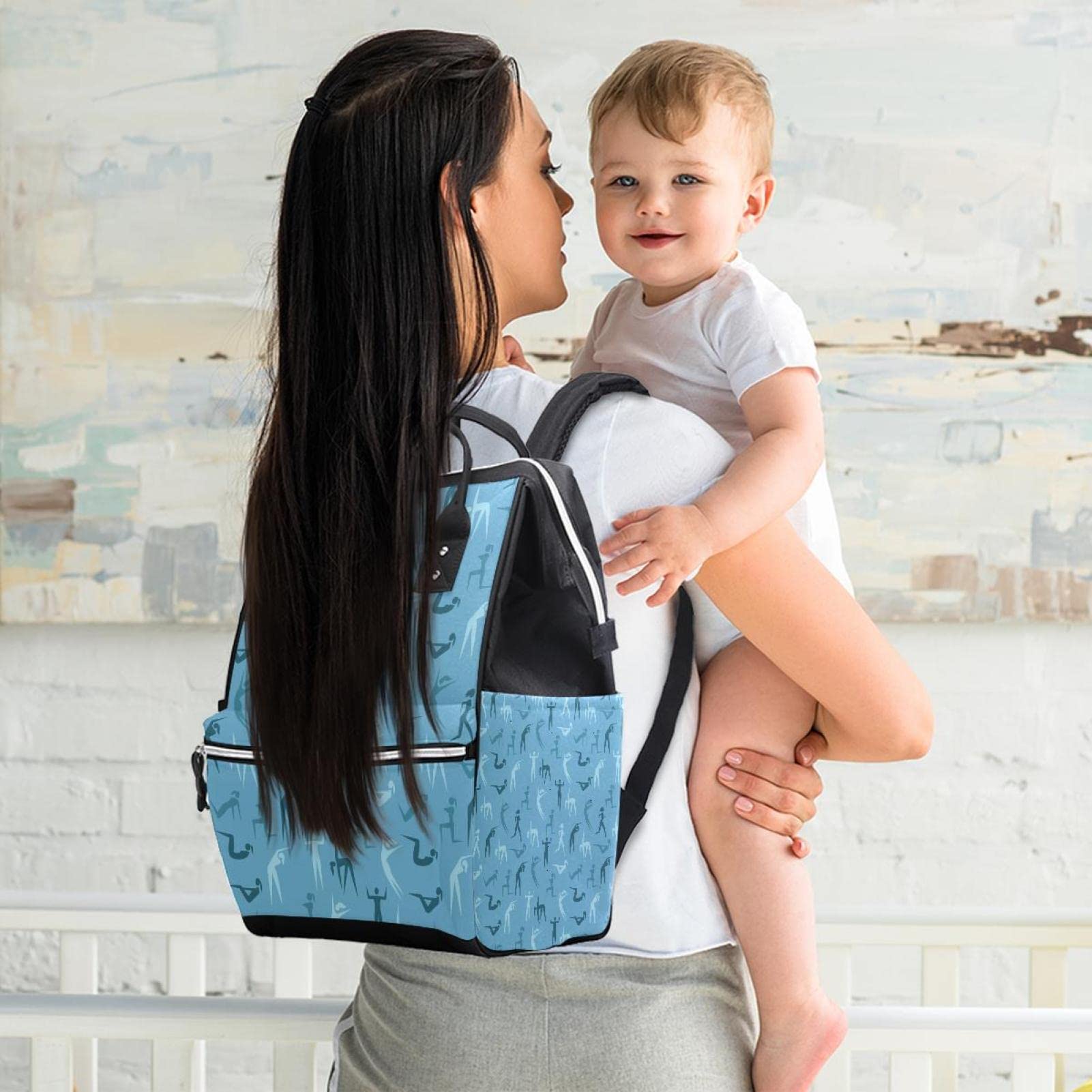 Titness Woman Silhouette Diaper Bag Backpack Baby Nappy Changing Bags Multi Function Large Capacity Travel Bag