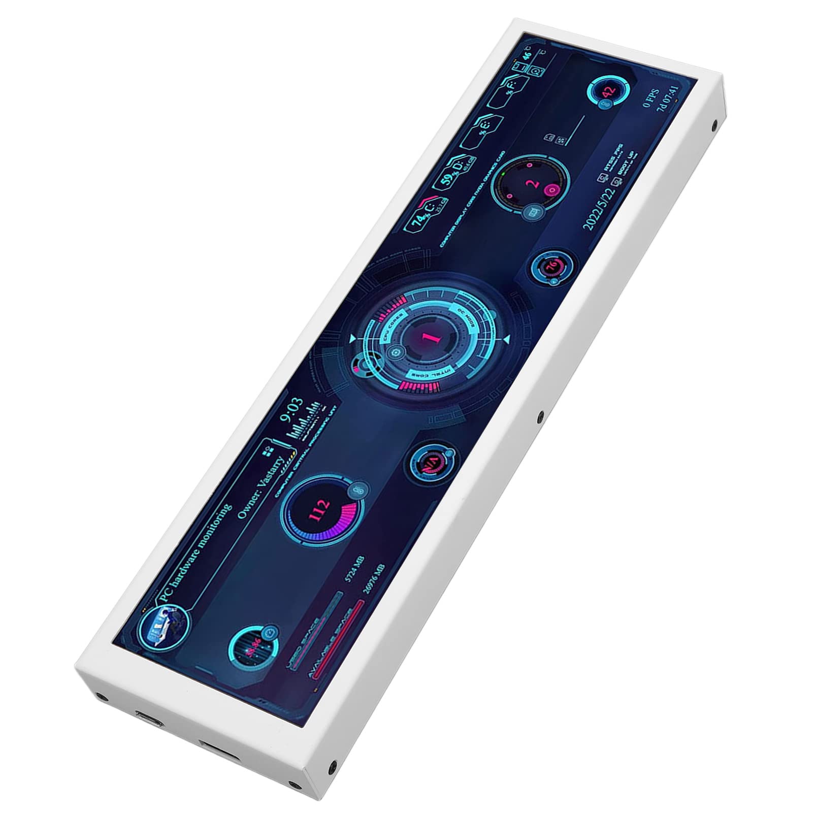VINGVO Computer Temp Monitor, 8.8in IPS PC Sensor Panel Display Stepless Dimming for Gaming