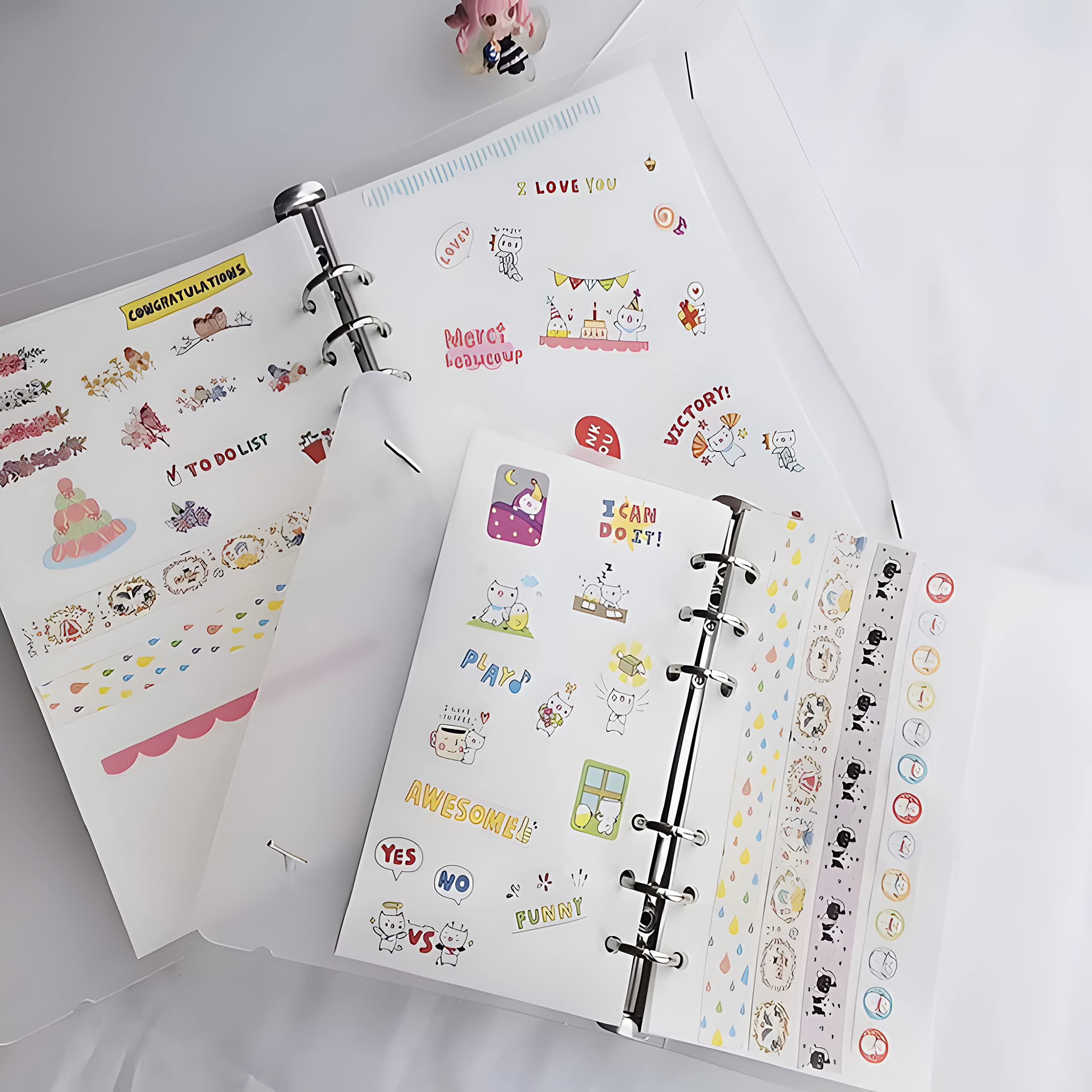 Sticker Collecting Album with 80 Blank Sheets & 40 Colourful Sheets, Reusable Transparent A6 Labels Collection Book