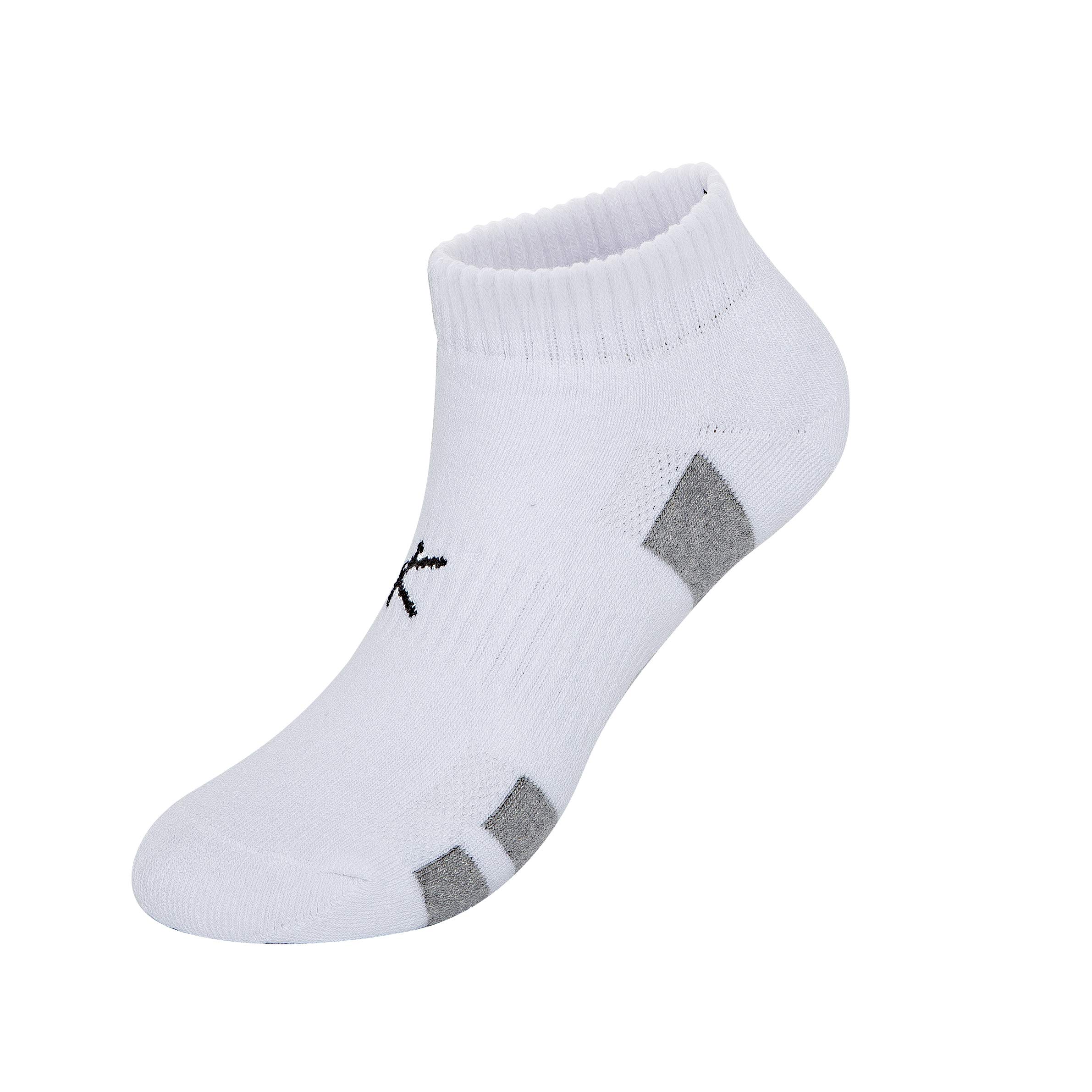 KONY Women's 6 Pairs Thick Cotton Cushioned Low Cut Ankle White Athletic Socks Mesh No Show Running Socks Size 6-9 (White - 6 Pairs)