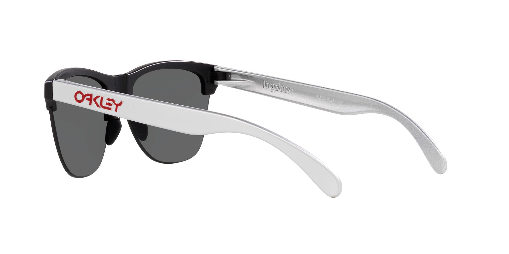 Oakley Men's OO9374 Frogskins Lite Square Sunglasses, Polished Black on Grey Print/Prizm Black, 63 mm