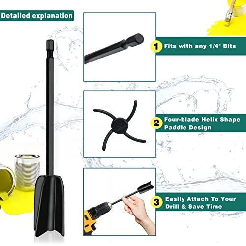 Resin Mixer Epoxy Mixer Paddles - 4 Reusable Reusable Paint and Resin Mixer Paddle to Mix Epoxy Resin, Paint, Ceramic Glaze and Reduce Bubbles - Paint Mixer for Drill