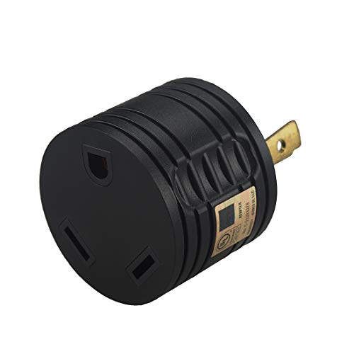 RV 30 AMP 3-Prong Generator Adapter Converter, Nema L5-30P Male to TT-30R Female 30A/ 30A Generator Adapter, L5-30 AMP 3-Prong Plug to TT-30 30 AMP